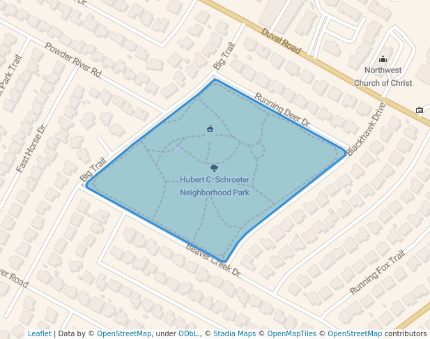 Hubert C. Schroeter Neighborhood Park in Austin | Map and Routes