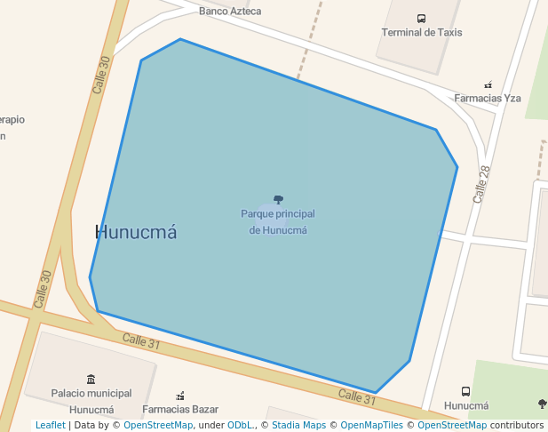 Parque principal de Hunucmá in Hunucmá | Map and Routes