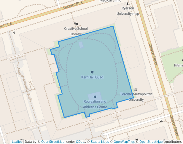 Kerr Hall Quad in Toronto | Map and Routes