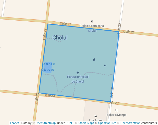 Parque principal de Cholul in Cholul | Map and Routes