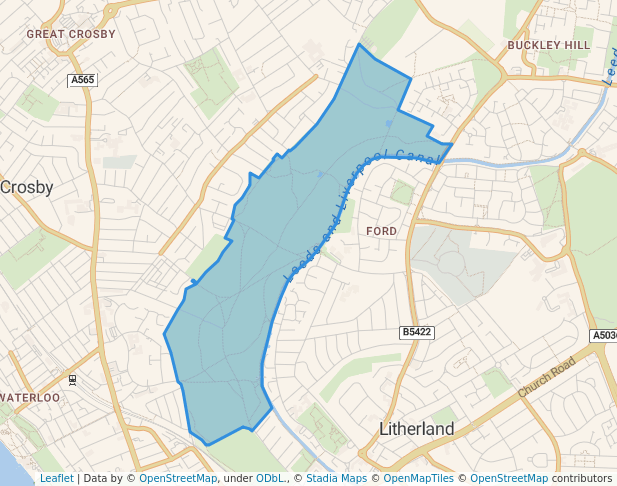 Rimrose Valley Park in Bootle | Map and Routes