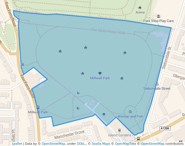 Millwall Park in London | Map and Routes