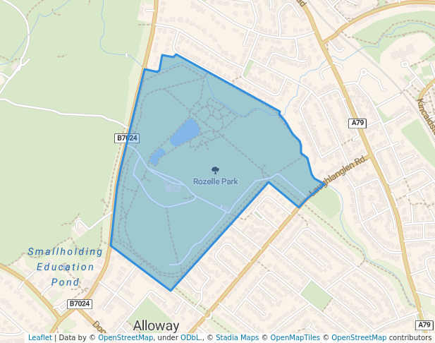 Rozelle Park in Ayr | Map and Routes
