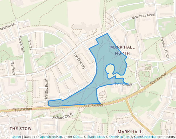 Mark Hall Park in Harlow | Map and Routes