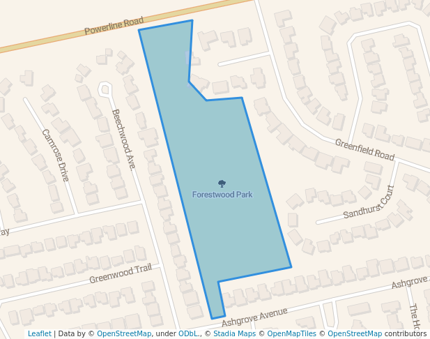 Forestwood Park in Brantford | Map and Routes