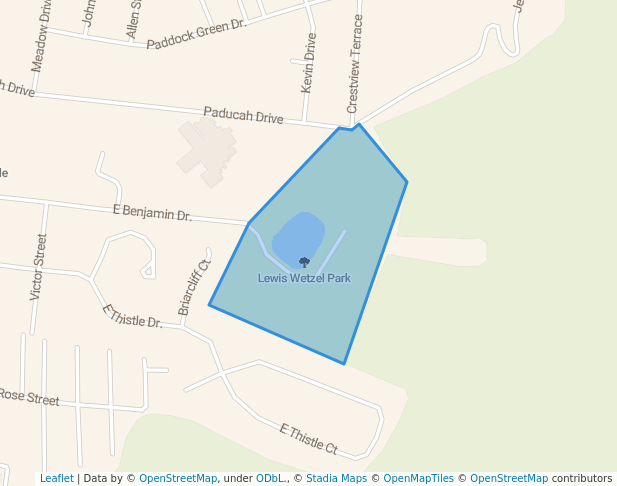 Lewis Wetzel Park in New Martinsville | Map and Routes