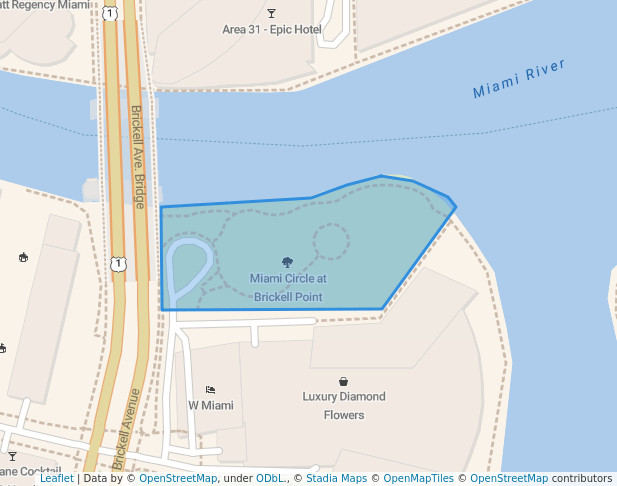 Miami Circle at Brickell Point in Miami | Map and Routes