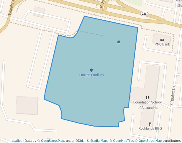 Luckett Stadium in Alexandria | Map and Routes