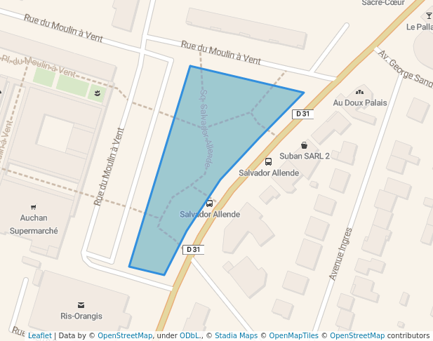 Square Salvador Allende in Ris-Orangis | Map and Routes