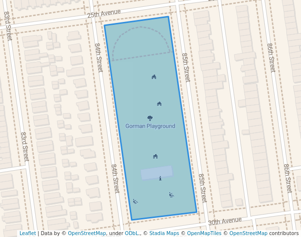Gorman Playground in New York | Map and Routes