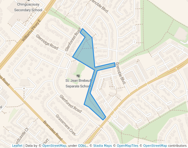 Glenforest Park South in Brampton | Map and Routes