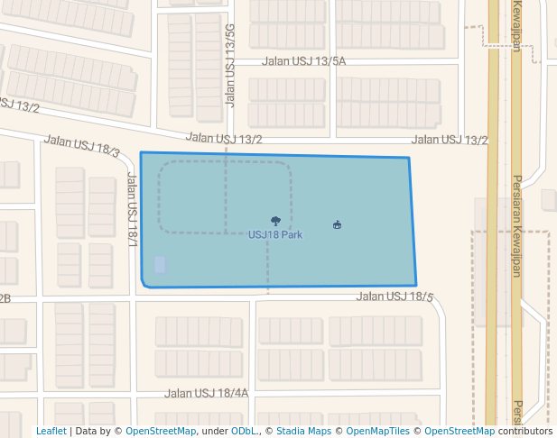 USJ18 Park in Subang Jaya | Map and Routes