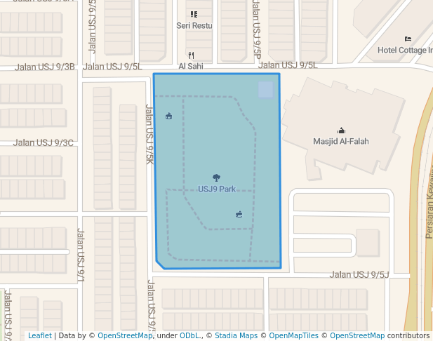 USJ9 Park in Subang Jaya | Map and Routes