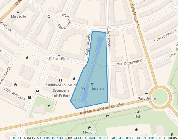 Parque Rosales in Móstoles | Map and Routes