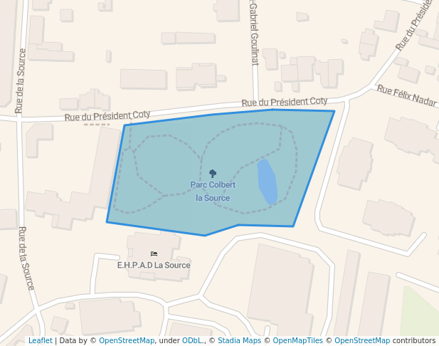 Parc Colbert la Source in Tours | Map and Routes