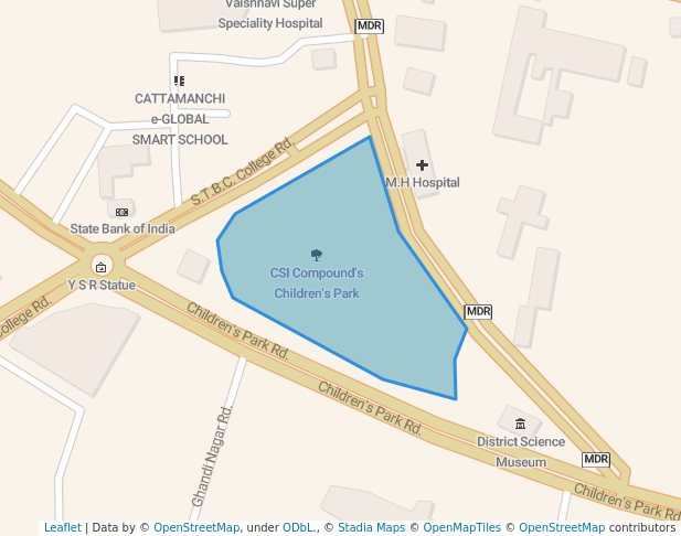 CSI Compound's Children's Park in Kurnool | Map and Routes