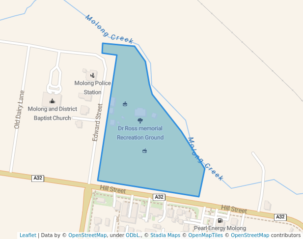 Dr Ross memorial Recreation Ground in Molong | Map and Routes