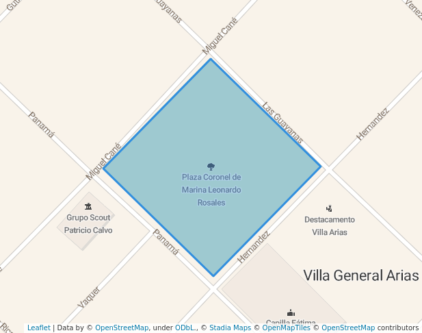 Plaza Coronel de Marina Leonardo Rosales in Villa General Arias | Map ...