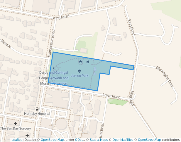 James Park in Hornsby | Map and Routes