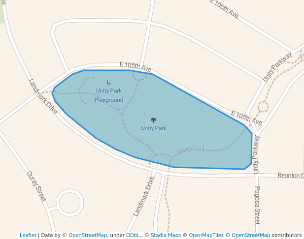 Unity Park in Commerce City | Map and Routes