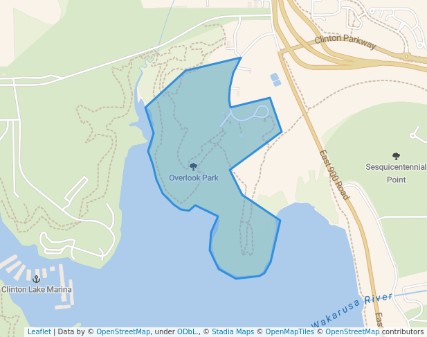 Overlook Park in Lawrence | Map and Routes