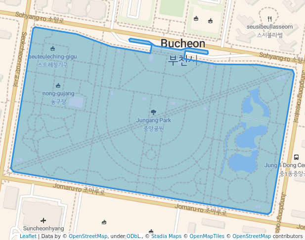 Jungang Park in Bucheon | Map and Routes