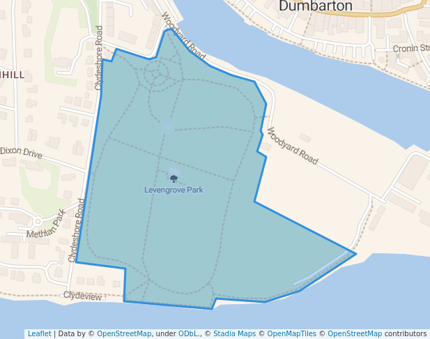 Levengrove Park in Dumbarton | Map and Routes