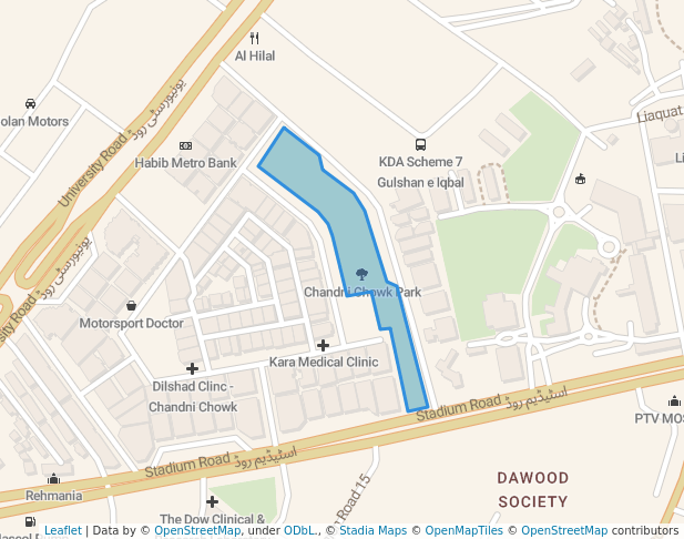 Chandni Chowk Park in Karachi | Map and Routes