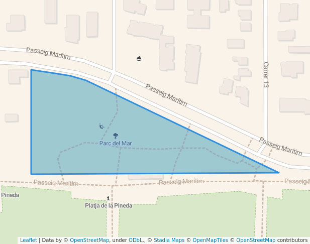 Parc del Mar in Castelldefels | Map and Routes