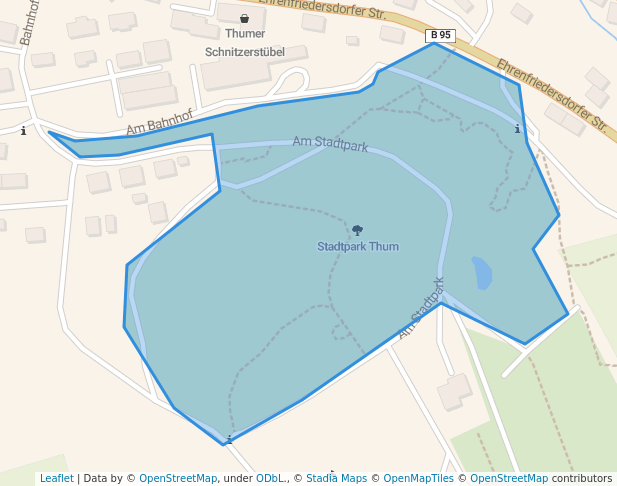 Stadtpark Thum in Thum | Map and Routes