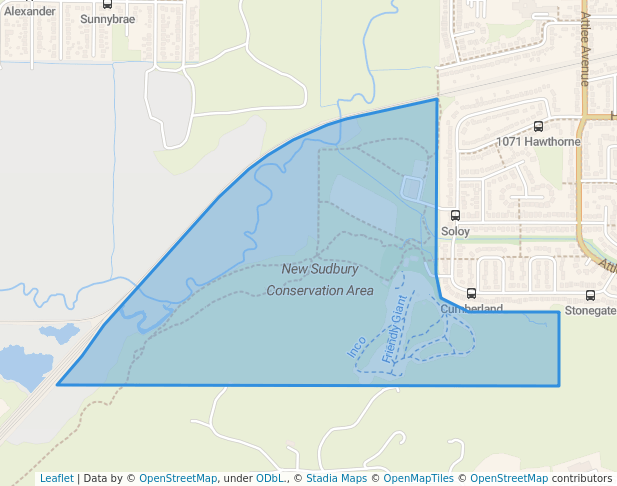 New Sudbury Conservation Area in Greater Sudbury | Map and Routes