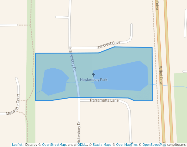 Hawkesbury Park in Willetton | Map and Routes