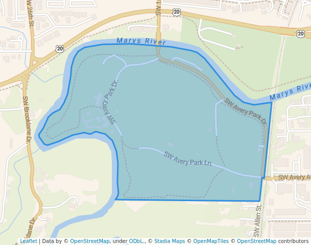 Avery City Park in Corvallis | Map and Routes