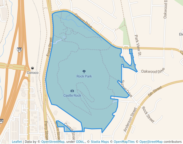 Rock Park in Castle Rock | Map and Routes