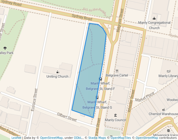 Gilbert Park in Manly | Map and Routes