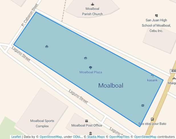 Moalboal Plaza in Moalboal | Map and Routes