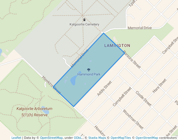 Hammond Park in West Lamington | Map and Routes