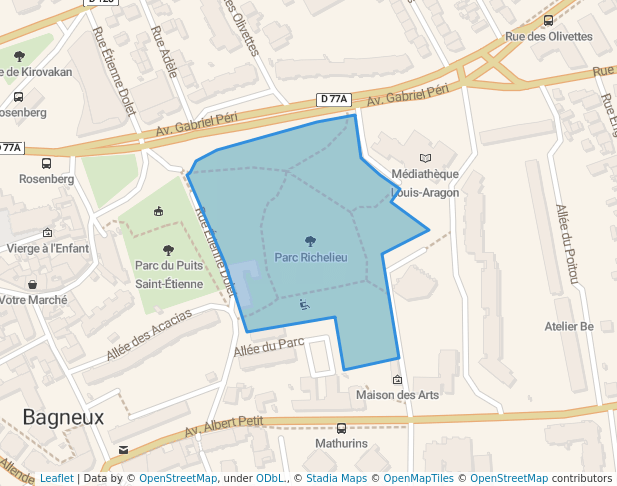 Parc Richelieu in Bagneux | Map and Routes