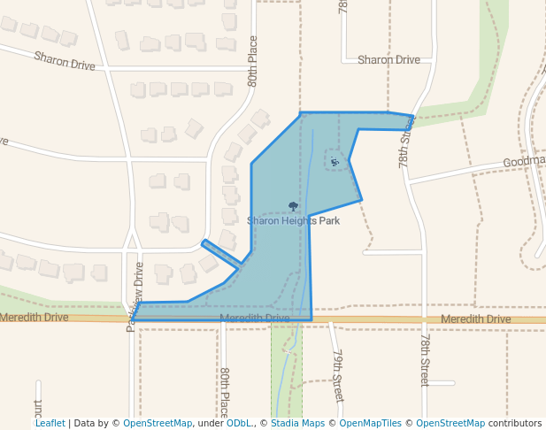 Sharon Heights Park in Urbandale | Map and Routes