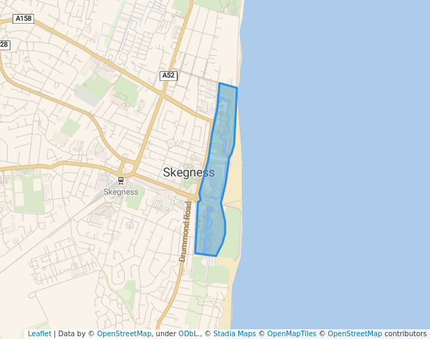 Foreshore Gardens in Skegness | Map and Routes