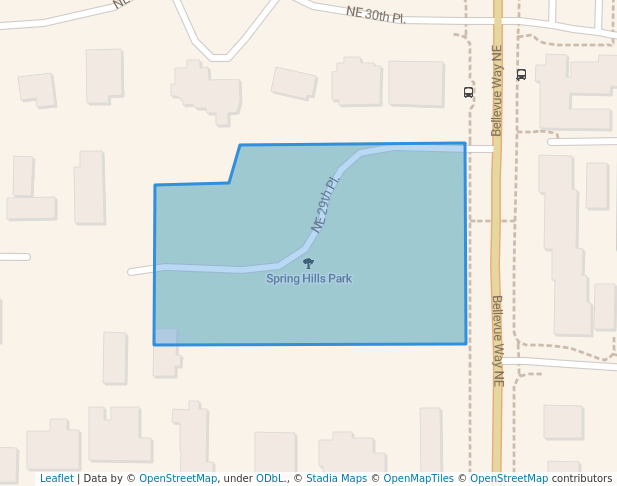 Spring Hills Park in Bellevue | Map and Routes