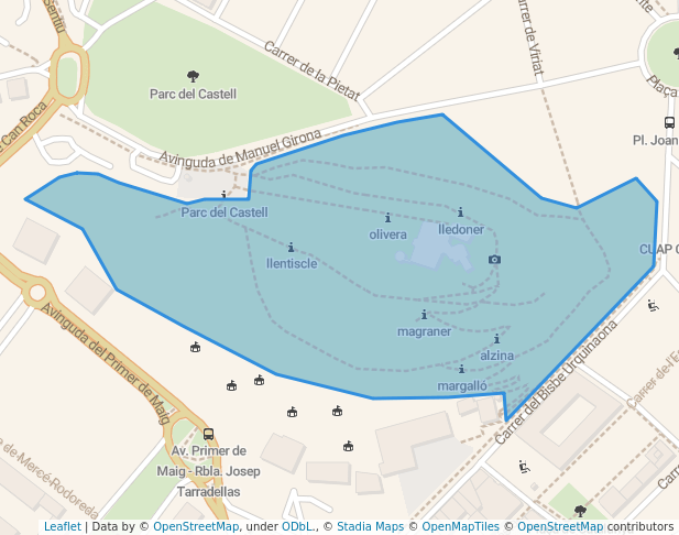 Parc del Castell in Castelldefels | Map and Routes