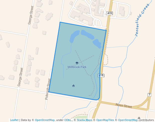 Millbrook Park in Tenterfield | Map and Routes