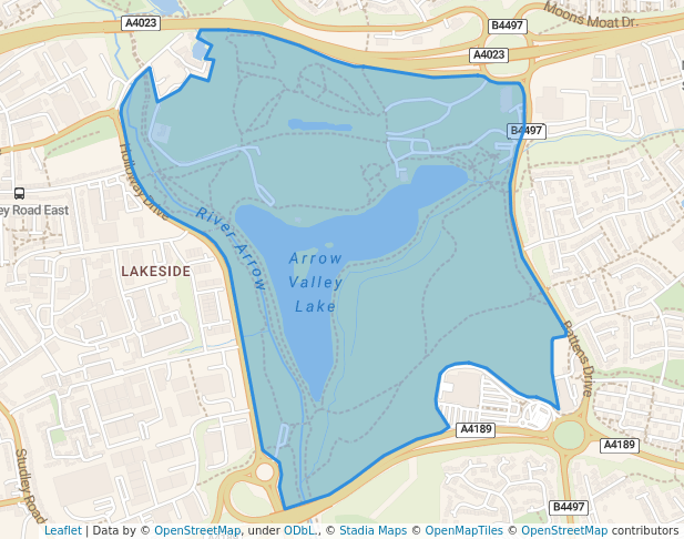 Arrow Valley Country Park in Redditch | Map and Routes