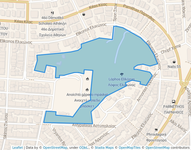 Λόφος Ελικώνας in Athina | Map and Routes