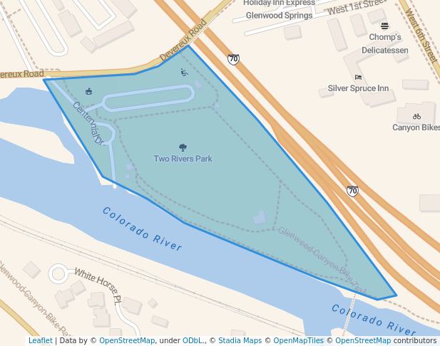 Two Rivers Park in Glenwood Springs | Map and Routes