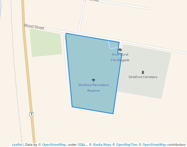 Stratford Recreation Reserve in Stratford | Map and Routes