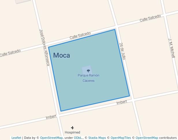 Parque Ramón Cáceres in Moca | Map and Routes