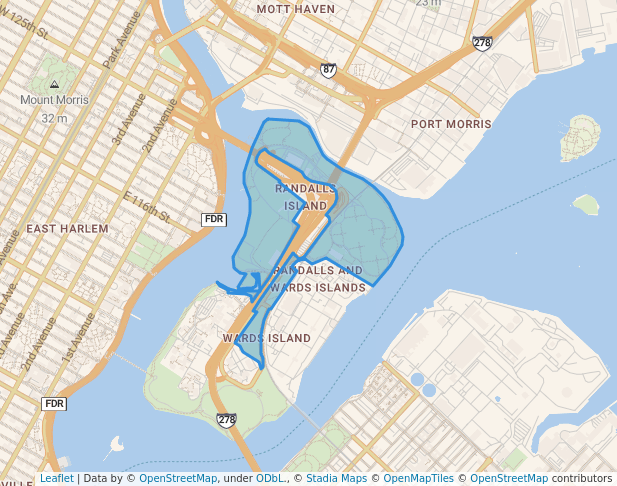Randalls Island Park in New York | Map and Routes