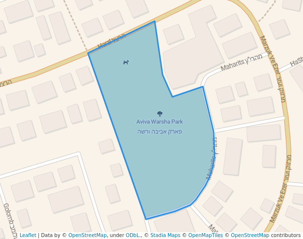 Aviva Warsha Park in Kiryat Ono | Map and Routes
